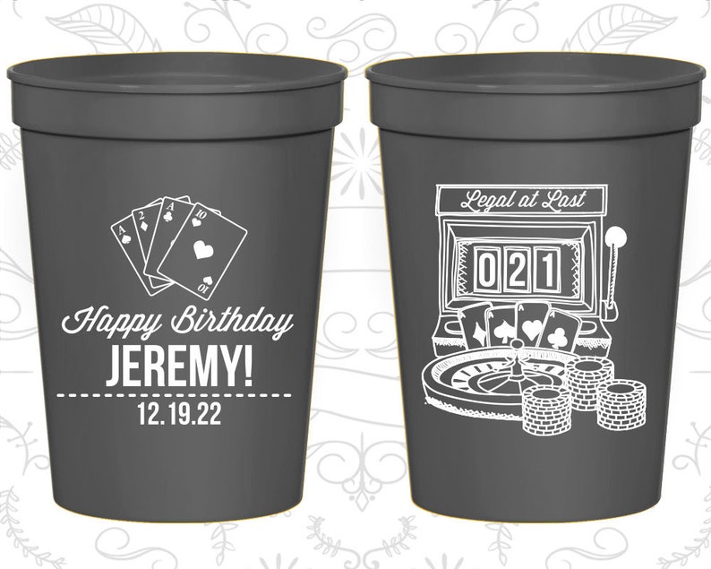 21st Birthday Cups Personalized Birthday Favor Cups Vegas - Etsy