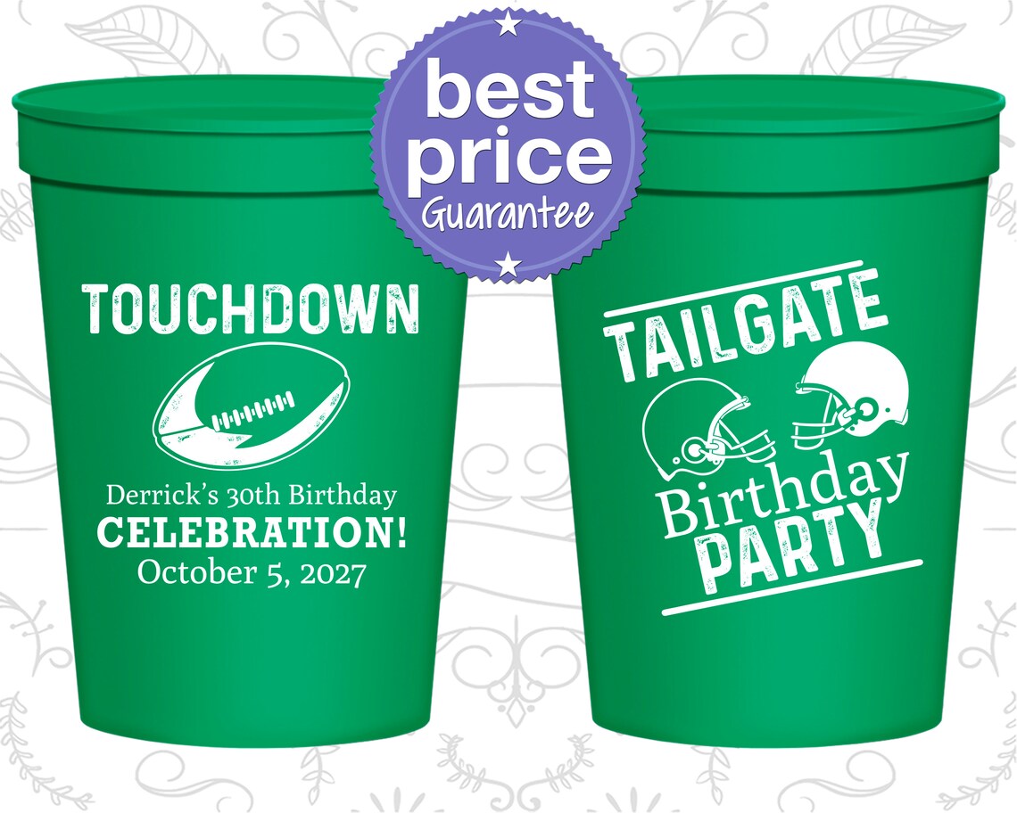30th Party Favor Cups Football Birthday Tailgate Birthday - Etsy