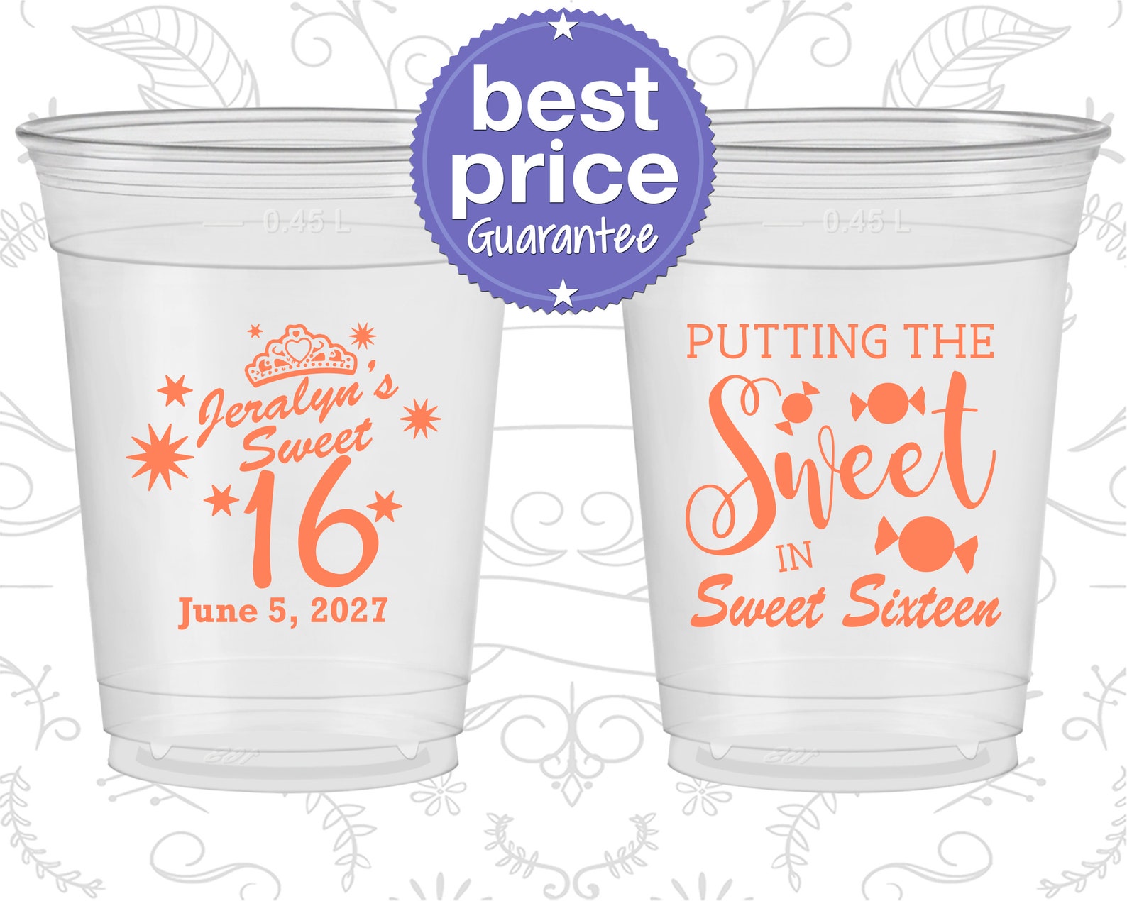 16th Birthday Soft Sided Cups Sweet 16 Party Sweet Sixteen - Etsy