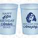 40th Birthday Party Cups Custom Birthday Stadium Cups 40 and - Etsy