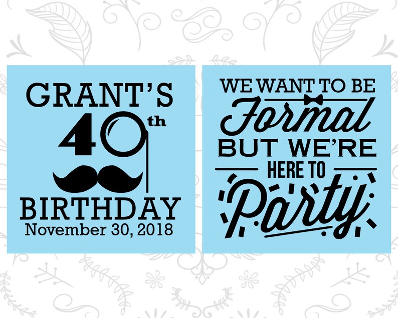 40th Birthday Frosted Cups Mustache Birthday Formal but Here | Etsy