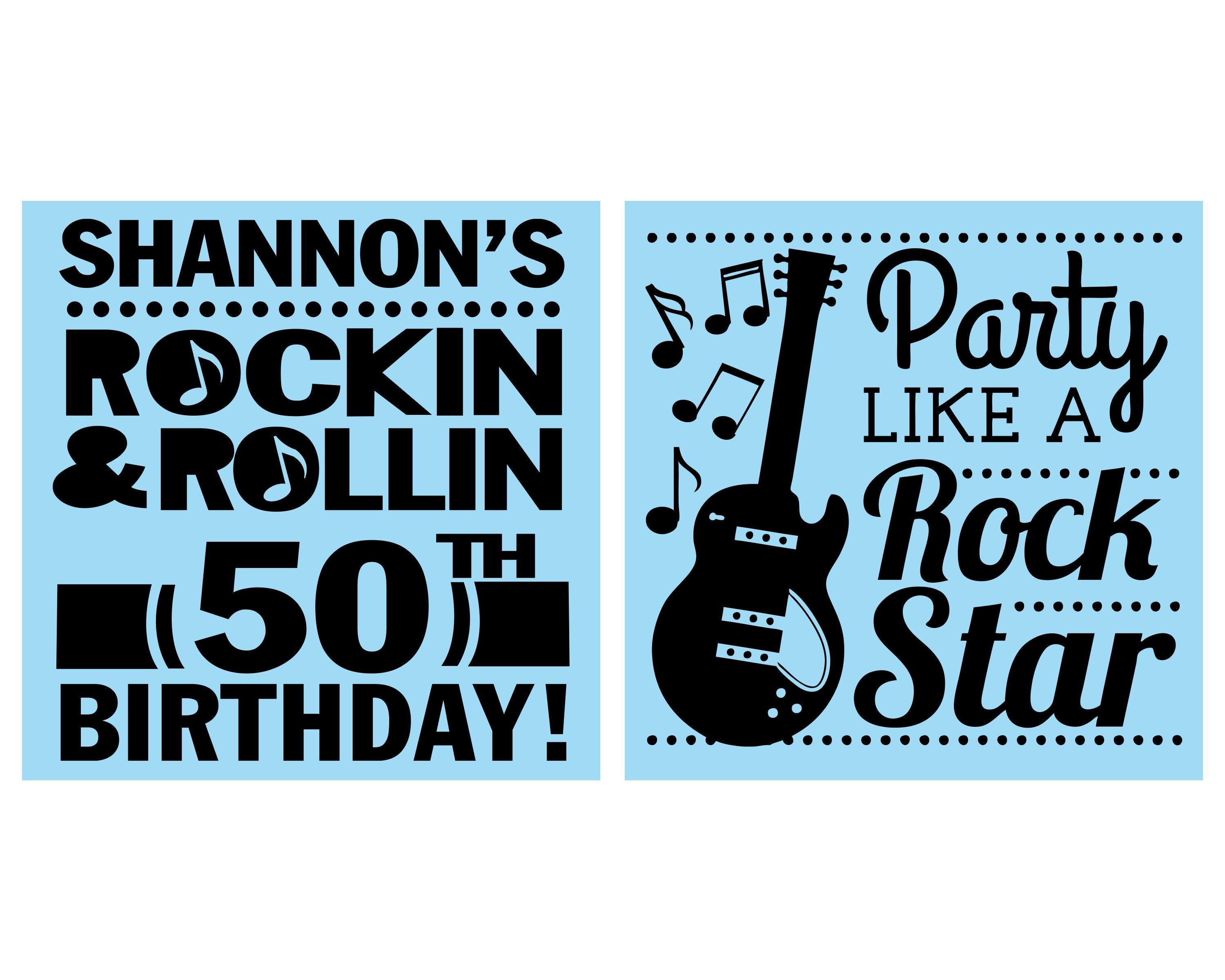 50th Birthday, 50th Birthday Favors, Custom Party Favors, Rock and Roll ...
