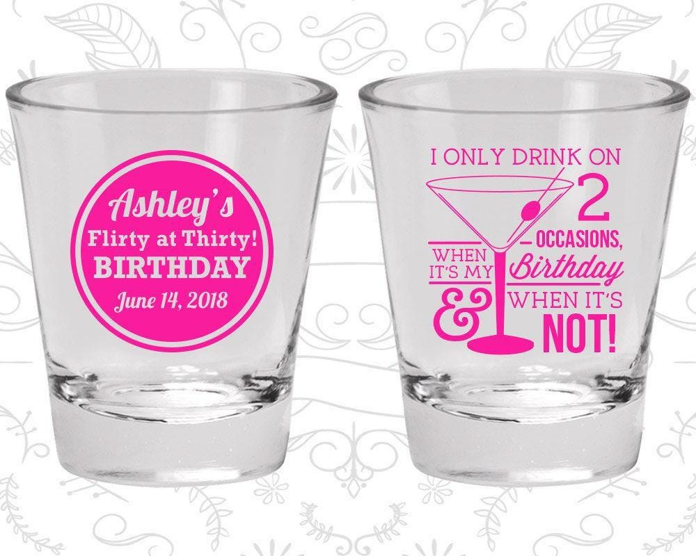 30th Birthday Shot Glass, Flirty 30, Flirty Thirty, Birthday Shot Glass ...