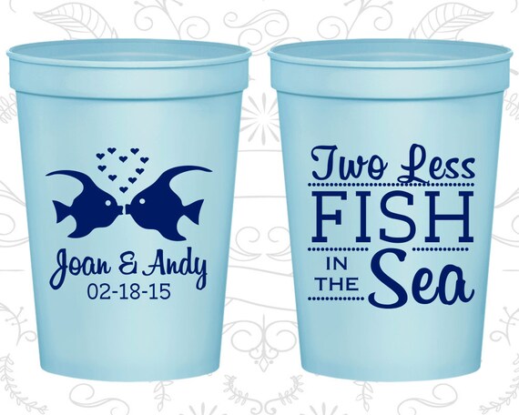 Two Less Fish in the Sea Cups, Customized Cups, Fisherman Cups, Two ...