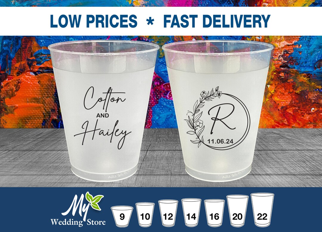 Personalized Wedding Cups, Frosted Cups, Shatterproof Frost Cups ...