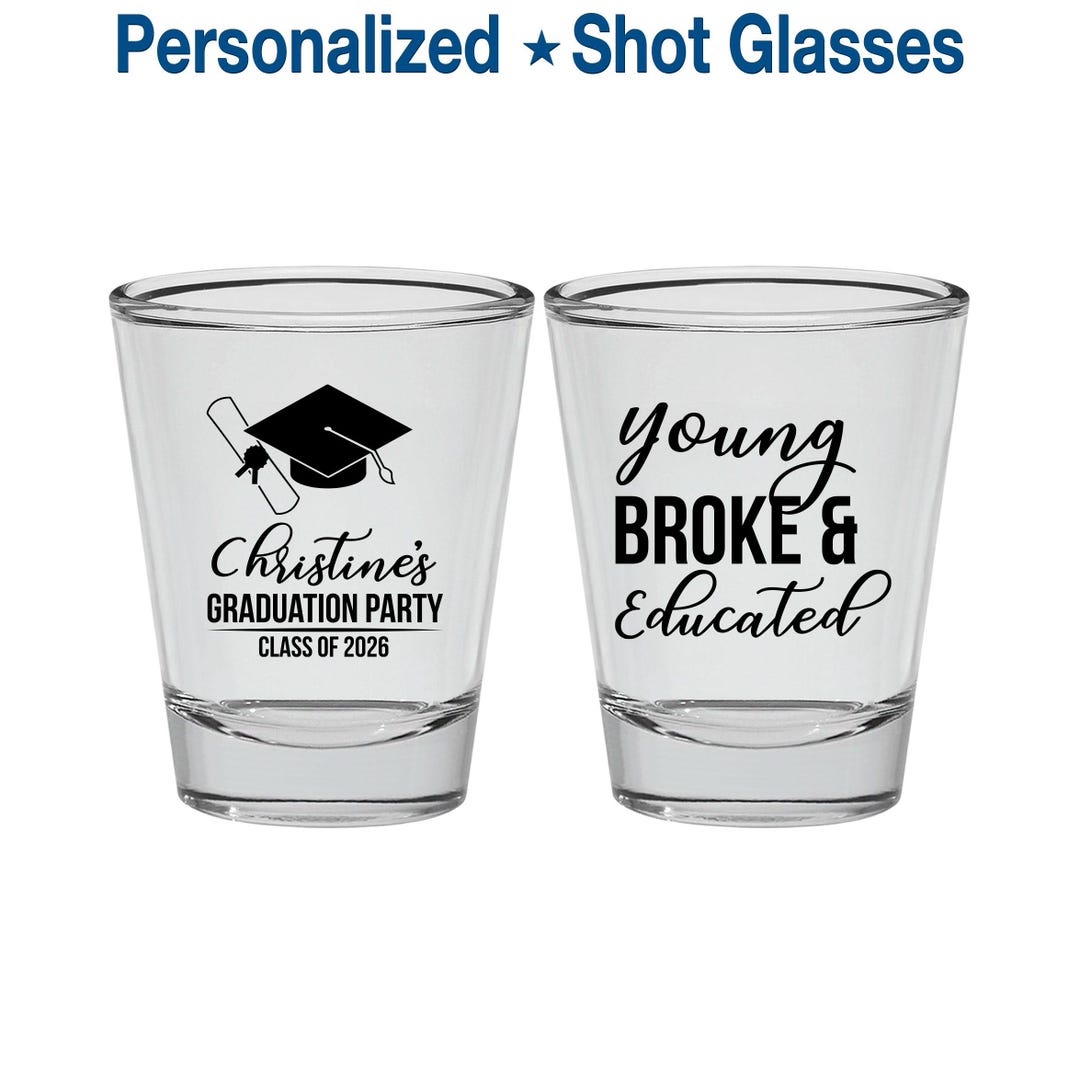 Graduation Shot Glasses, Graduation Favors, College Grad Gifts, High ...