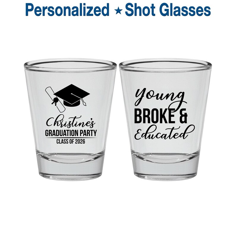 Graduation Shot Glasses, Graduation Favors, College Grad Gifts, High ...