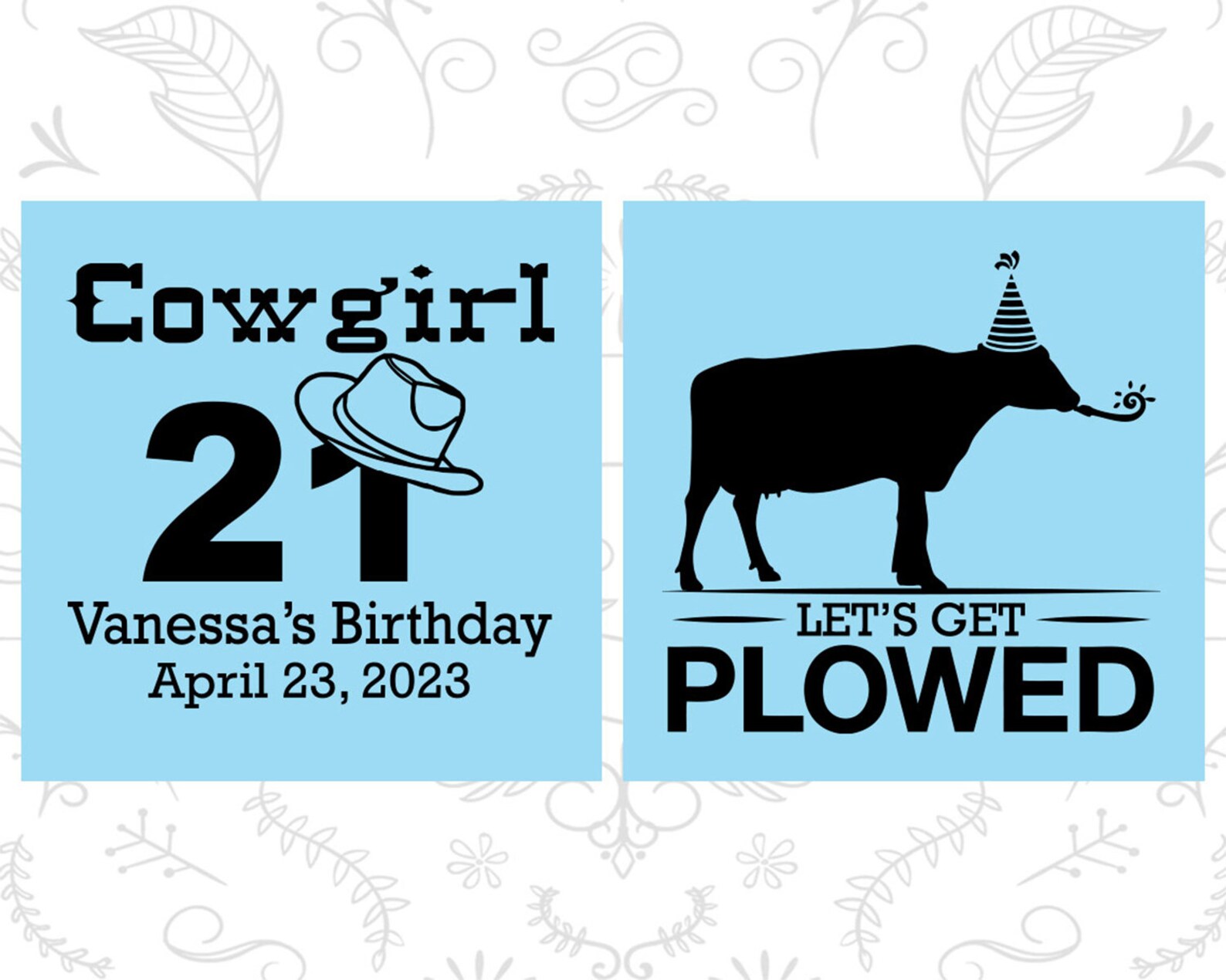 21st Birthday 21st Birthday Party Cowgirl Birthday Cow | Etsy
