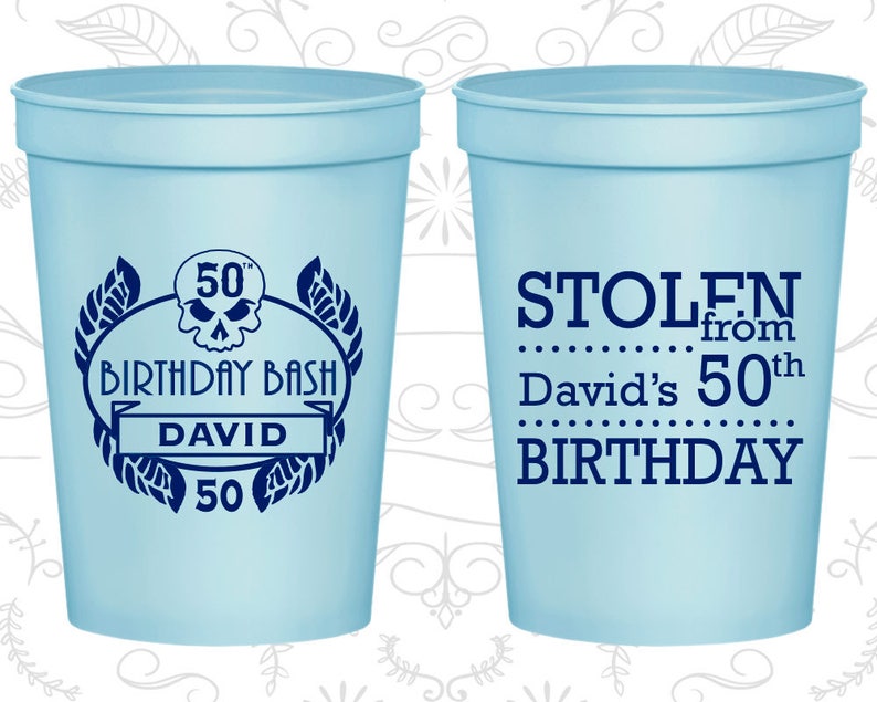 50th Birthday Cups Personalized Birthday Party Cups Birthday - Etsy