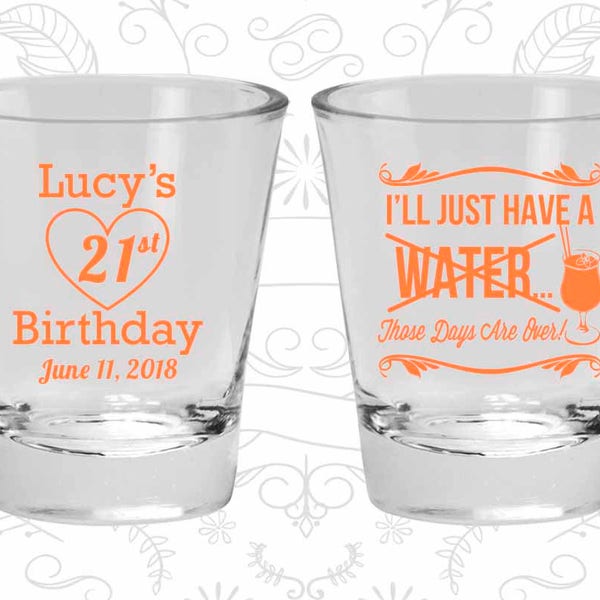 21st Birthday Custom Shot Glasses - Etsy