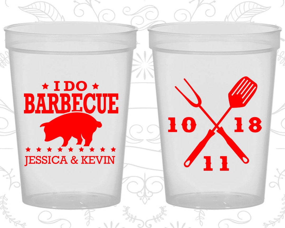 I Do BBQ Cups, Customized Stadium Cups, I Do Barbecue Cups, Wedding BBQ ...
