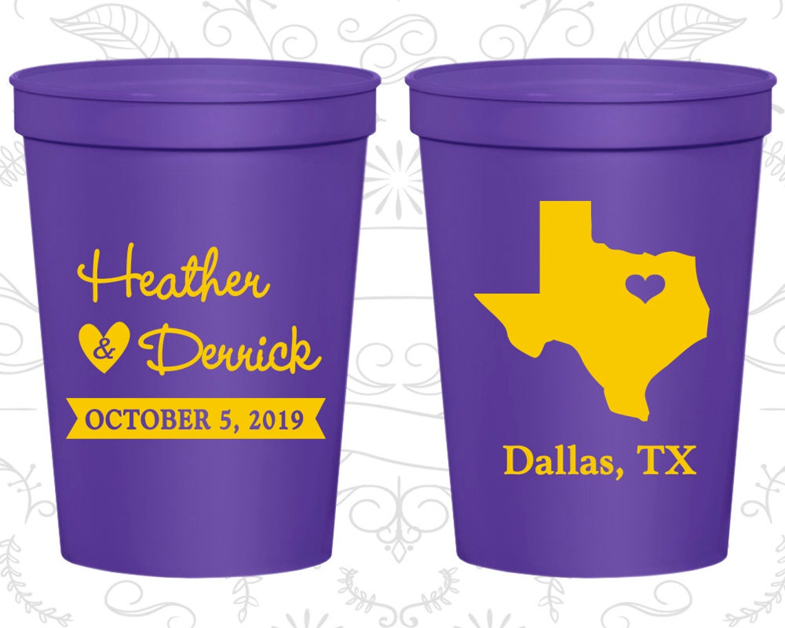 Texas Wedding Cups Texas Stadium Cups Texas Plastic Cups - Etsy