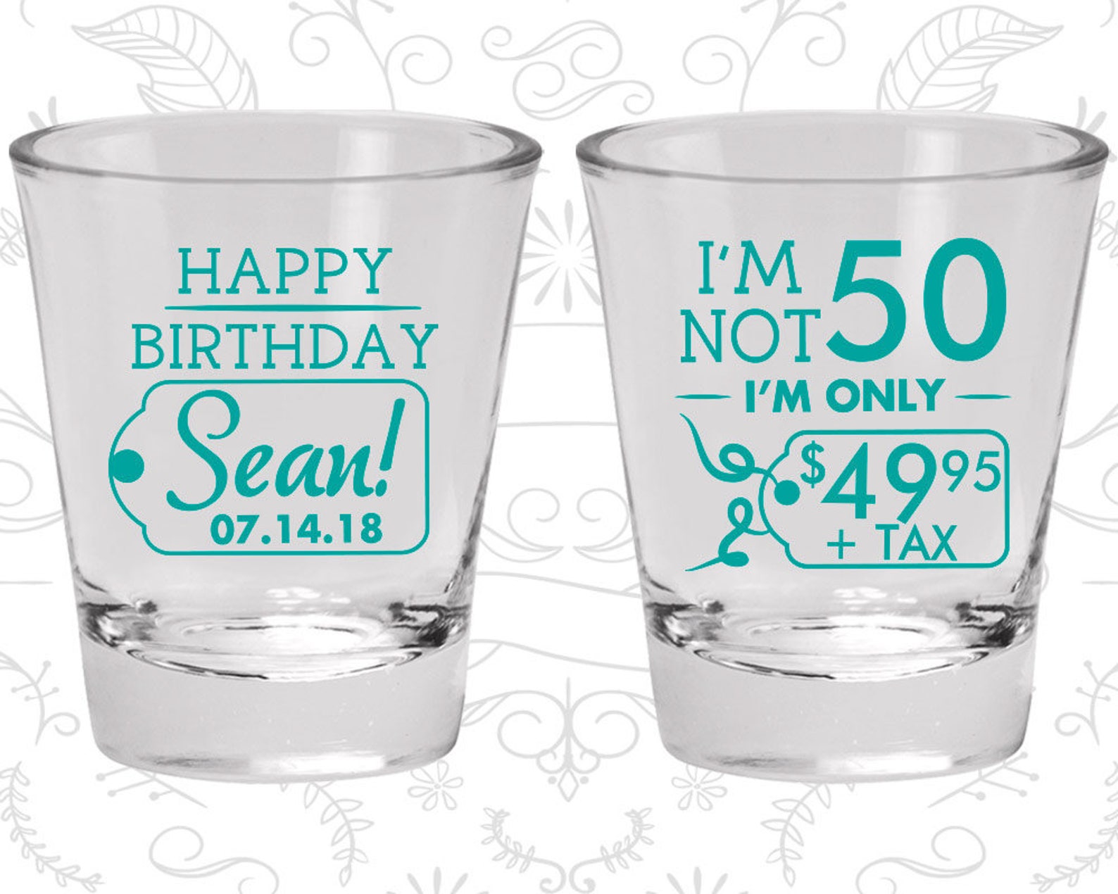 50th Birthday Shot Glasses Birthday Shot Glass Happy Etsy