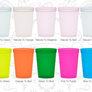 Color Changing Cups, Stadium Cups, Plastic Color Changing Cup, Party ...