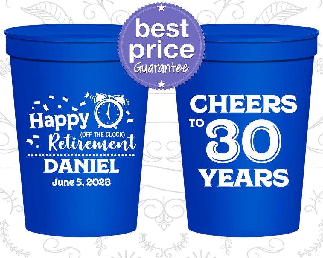 Retirement Cups, Retirement Party Favors, Retirement Gifts, Retirement ...