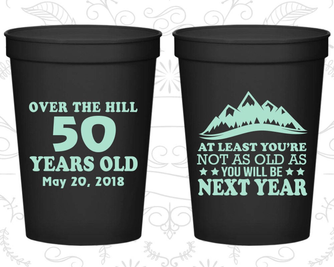 50th Birthday Cups Promotional Birthday Stadium Cups Over - Etsy