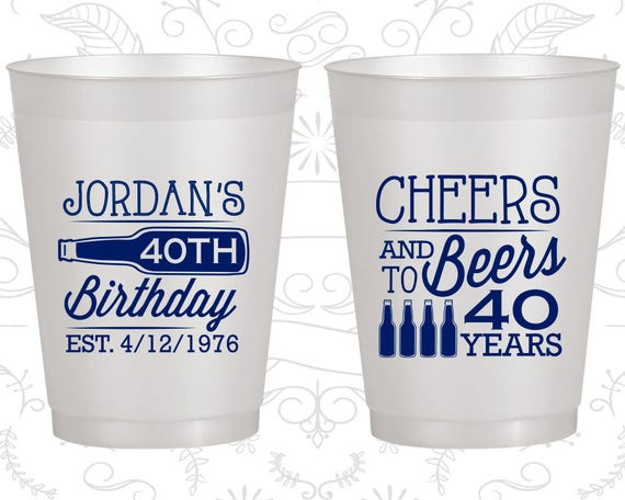 40th Birthday Frosted Cups Cheers to 40 Years Cheers and | Etsy
