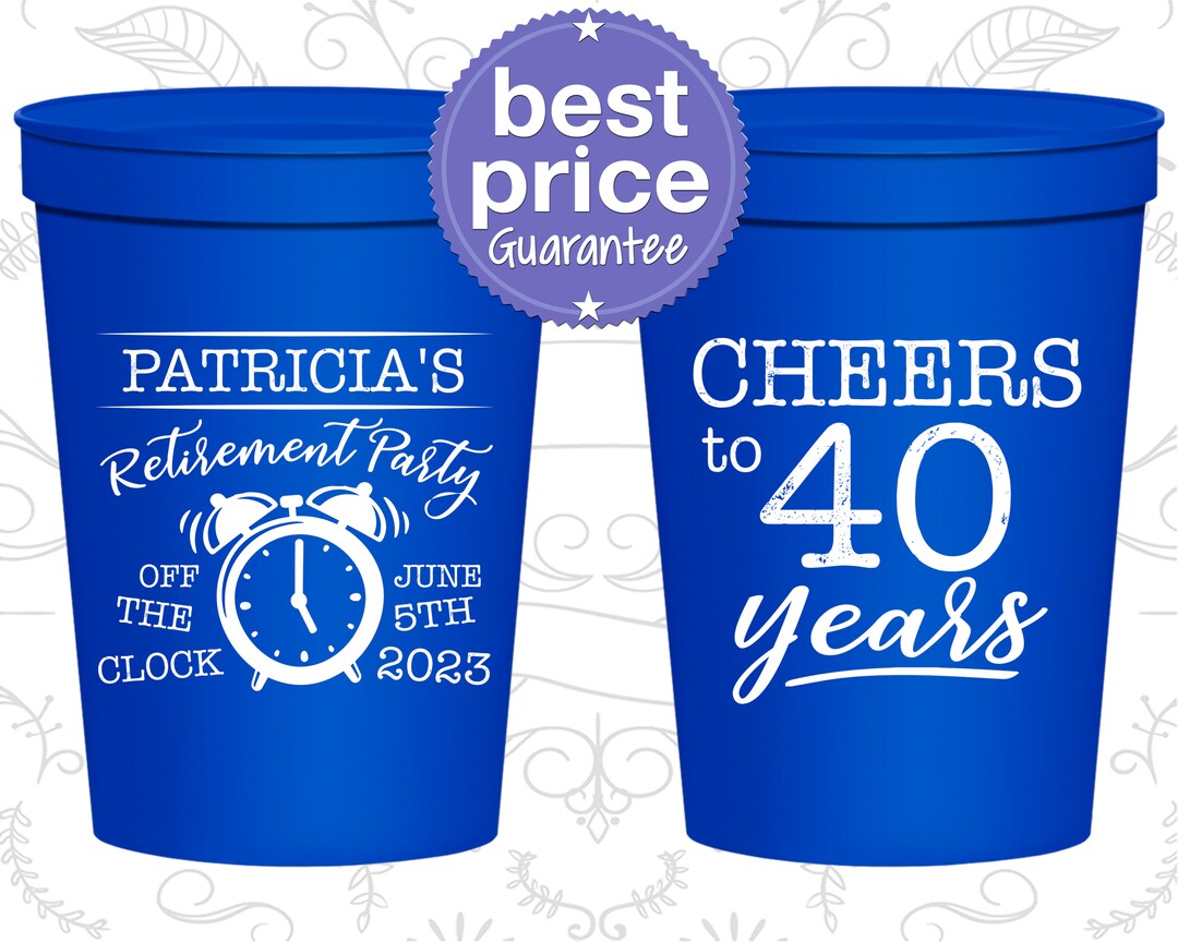 Retirement Cups, Retirement Party Favors, Retirement Gifts, Retirement ...