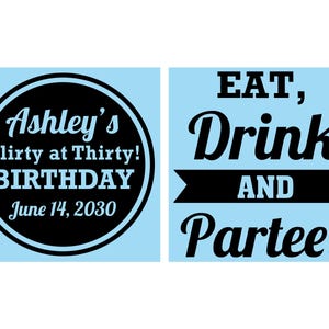 30th Birthday Party Cups, Custom Plastic Birthday Cups, Flirty Thirty ...