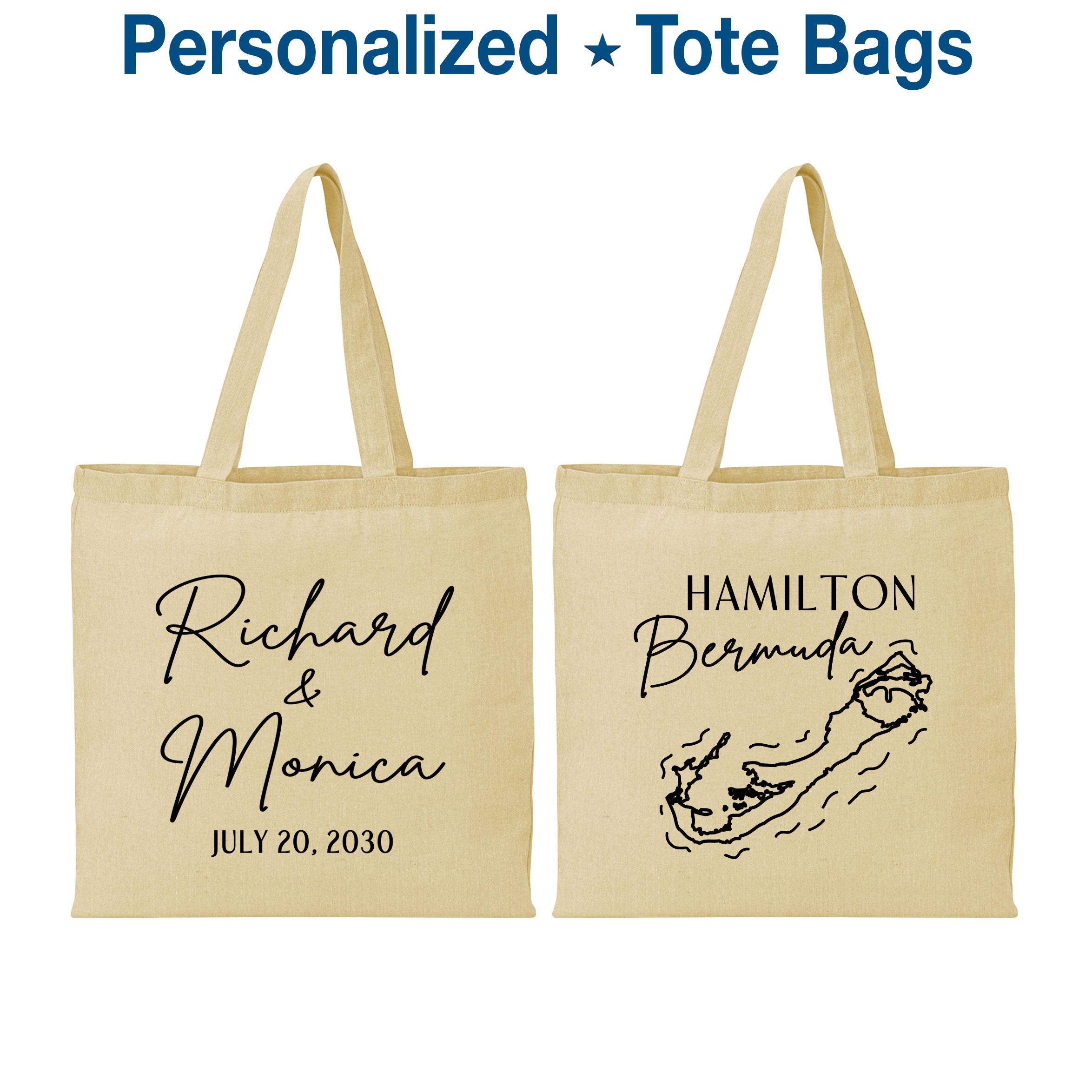 Bermuda Tote Bags, Bermuda Wedding, Customized Cotton Bags, Destination ...