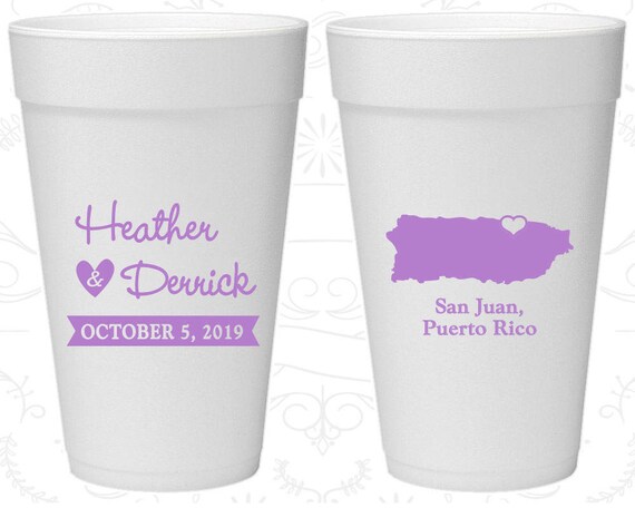 Puerto Rico Wedding, Styrofoam Party Cups, Destination Wedding, Foam ...
