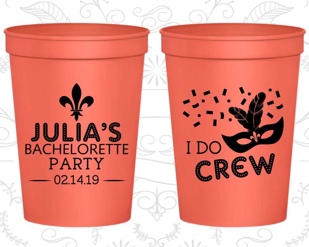 Mardi Gras Bachelorette Party Cups Custom Bachelorette Cups | Etsy