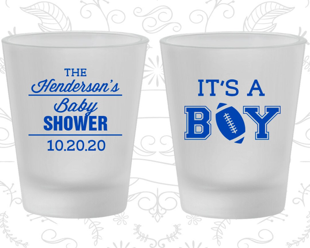 It’s a Boy, Baby Shower Shot Glasses, Football Baby Shower, Sports Baby ...