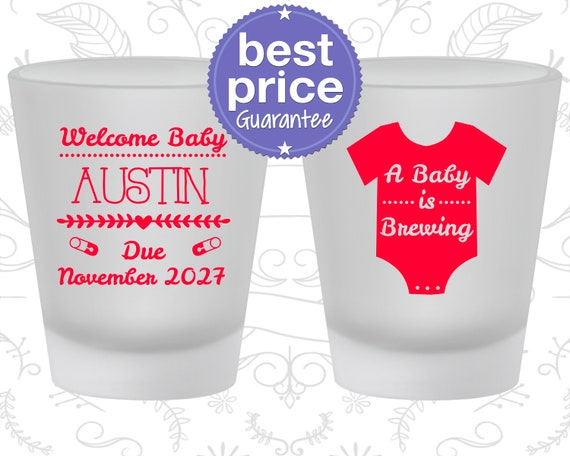 A Baby is Brewing Baby Shower Shot Glass Baby Boy Baby | Etsy