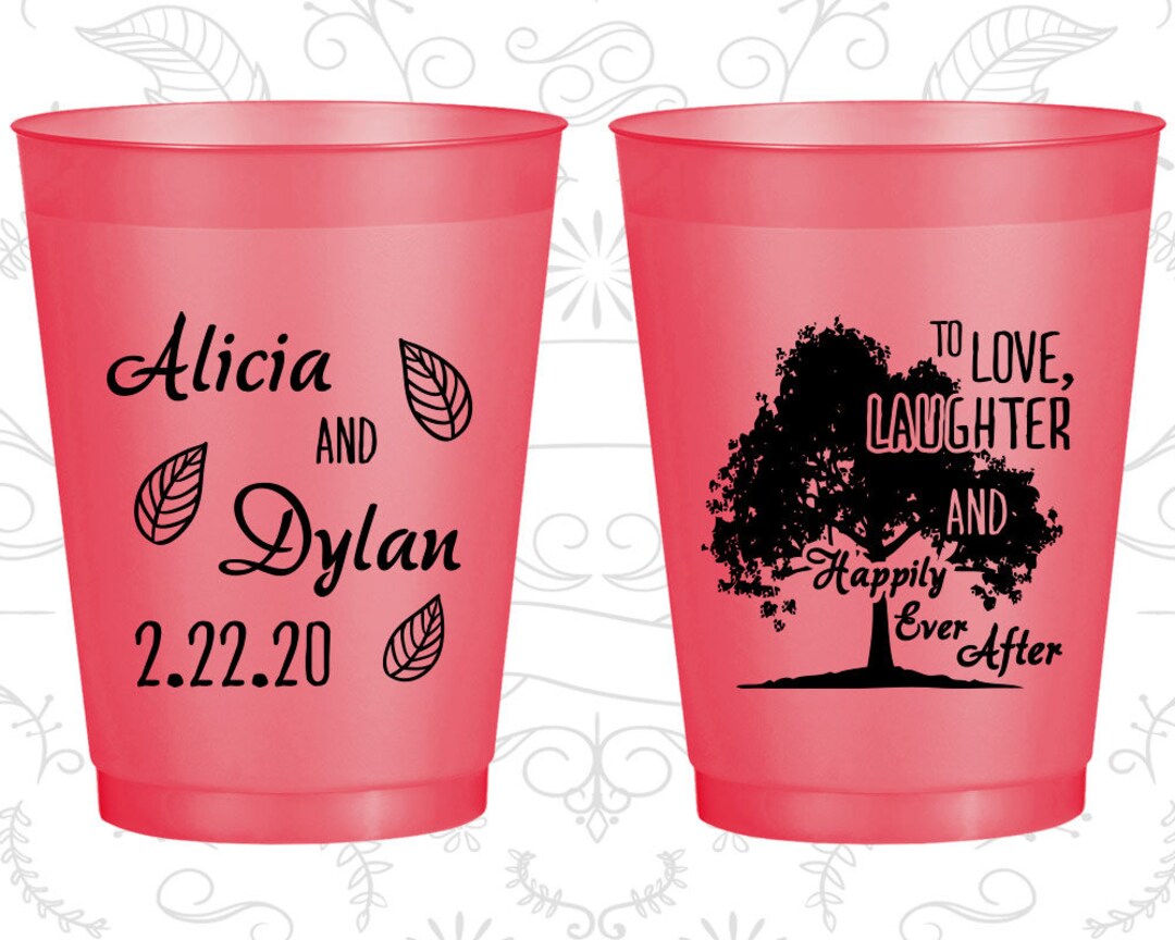Love Laughter Wedding, Wedding Frosted Cups, Fall Wedding, Rustic ...