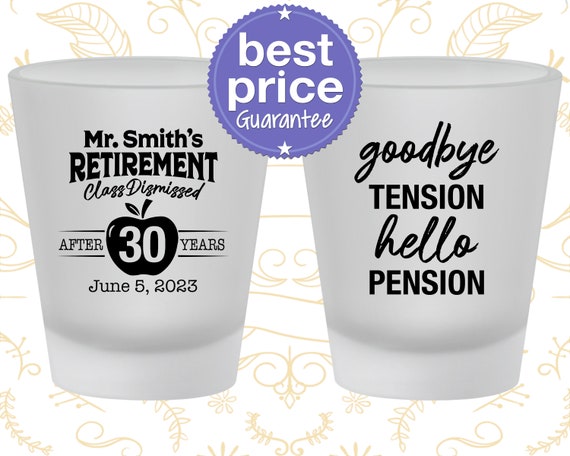 Retirement Shot Glass, Retirement Party Favors, Retirement Gifts ...