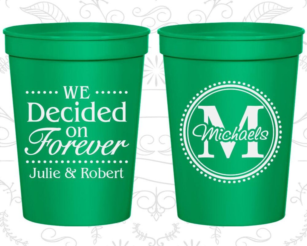 Monogrammed Plastic Cups, Monogram Cups, Monogram Wedding Cups ...