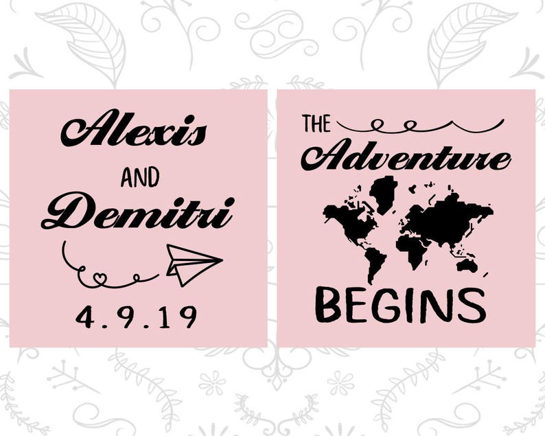The Adventure Begins Printed Drink Cups Destination Cups | Etsy