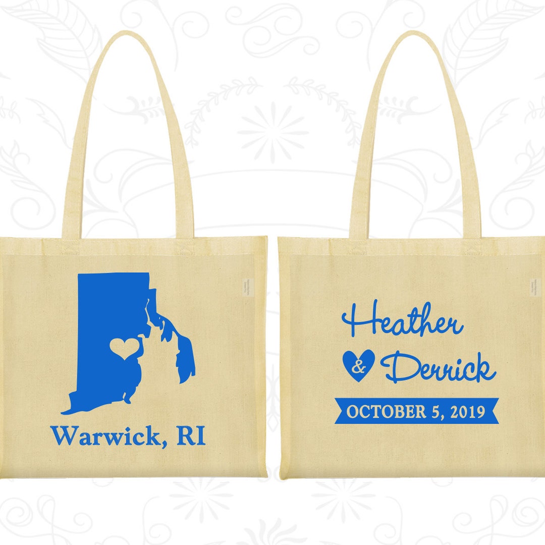Rhode Island Wedding, Rhode Island Tote Bags, Wedding Canvas Tote ...