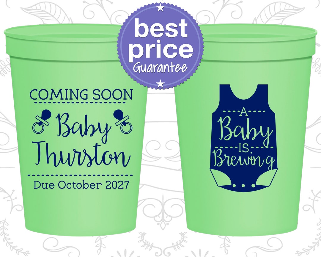 Baby Shower Gifts, Printed Baby Shower Stadium Cups, Baby Reveal Cups ...
