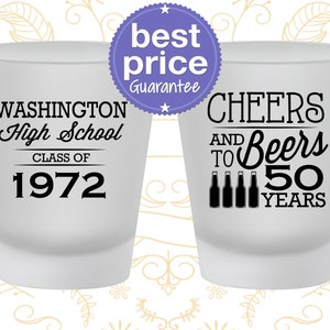 High School Reunion Shot Glass Class of 1972 Reunion 50 Year - Etsy