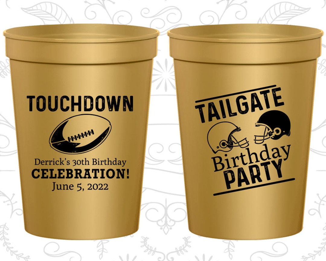 30th Birthday Party Cups, Promotional Party Favor Cups, Football ...
