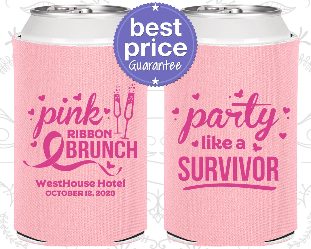 Breast Cancer Awareness Party Favors, Breast Cancer Can Coolers, Breast ...