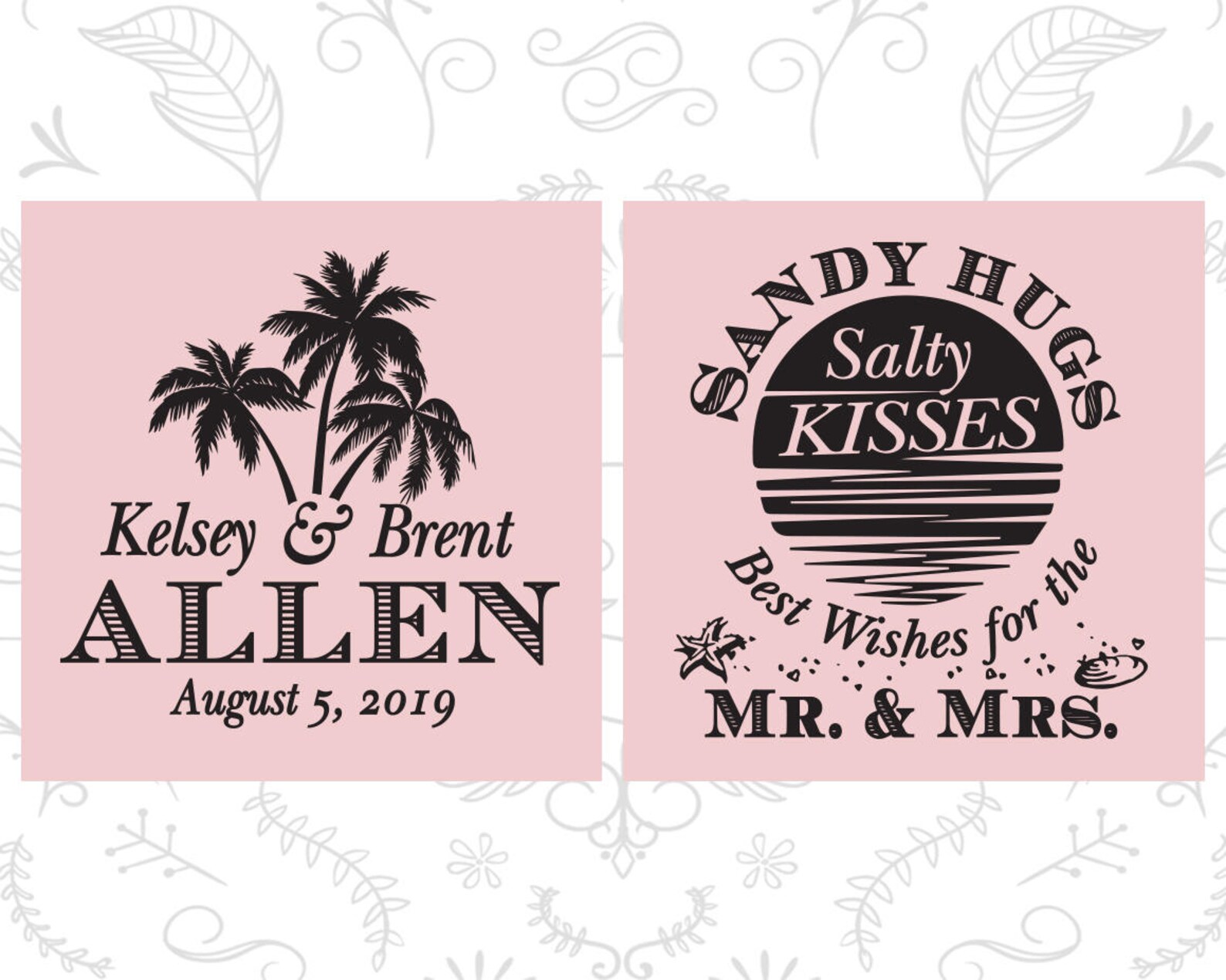 Sandy Hugs Salty Kisses Best Wishes to the Mr and Mrs - Etsy