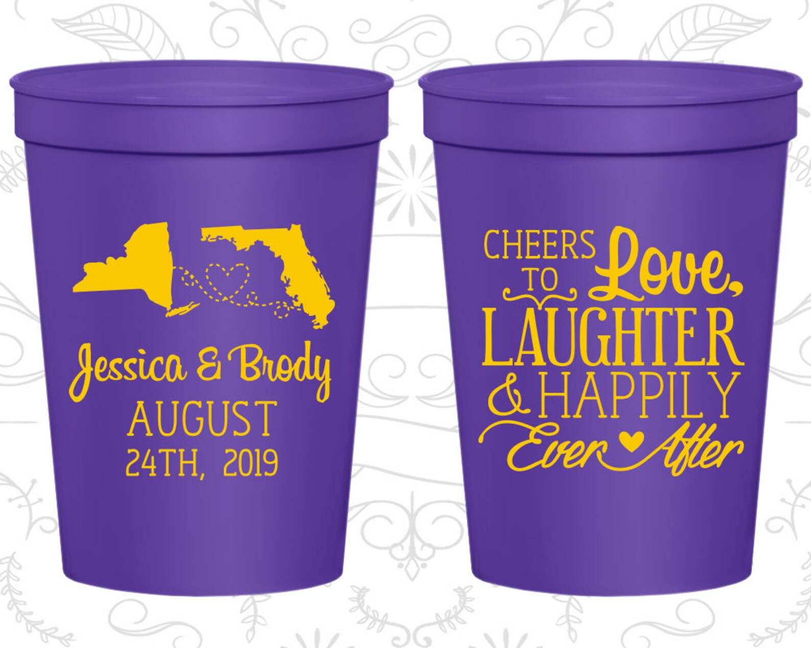 Cheers to Love Laughter Cups Wedding Favor Cups State to - Etsy