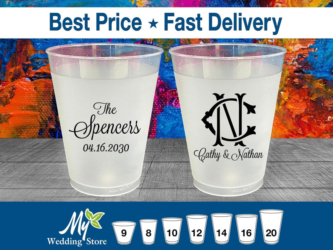 Personalized Wedding Cups, Custom Frosted Cups, Frosted Wedding Cups ...