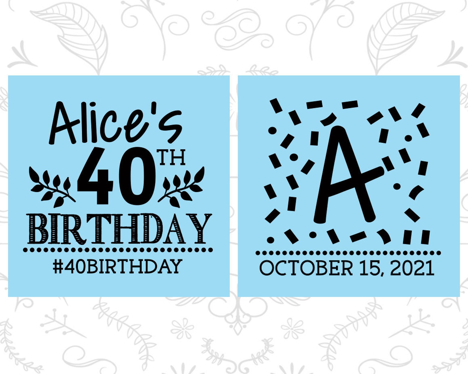 40th Birthday Shot Glass Monogram Birthday Shot Glass - Etsy