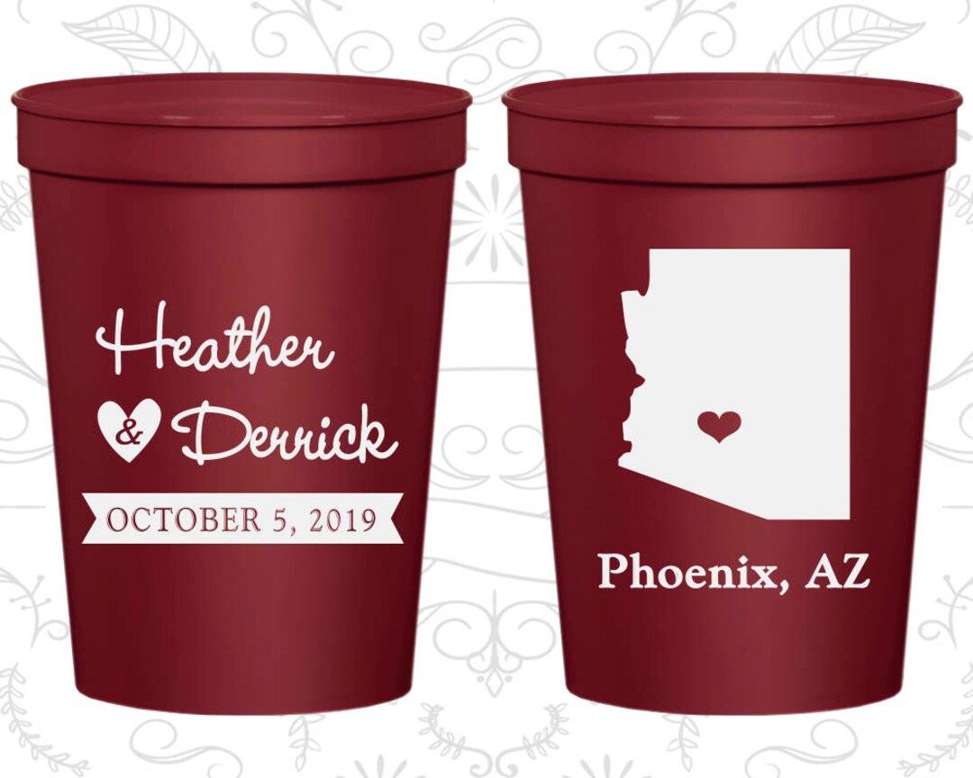 Arizona Wedding Cups, Arizona Wedding, Custom Party Cups, Destination ...
