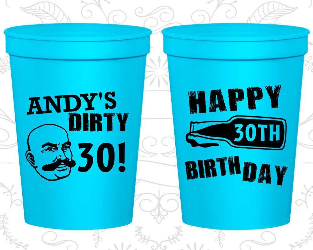 30th Birthday Party Cups, Custom Birthday Favor Cups, Beer Bottle ...