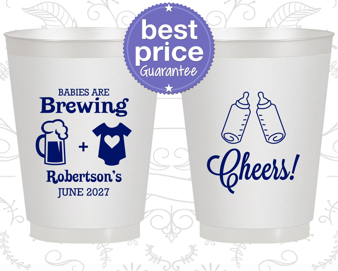 Babies Are Brewing Baby Shower Frosted Cups Twins Baby - Etsy