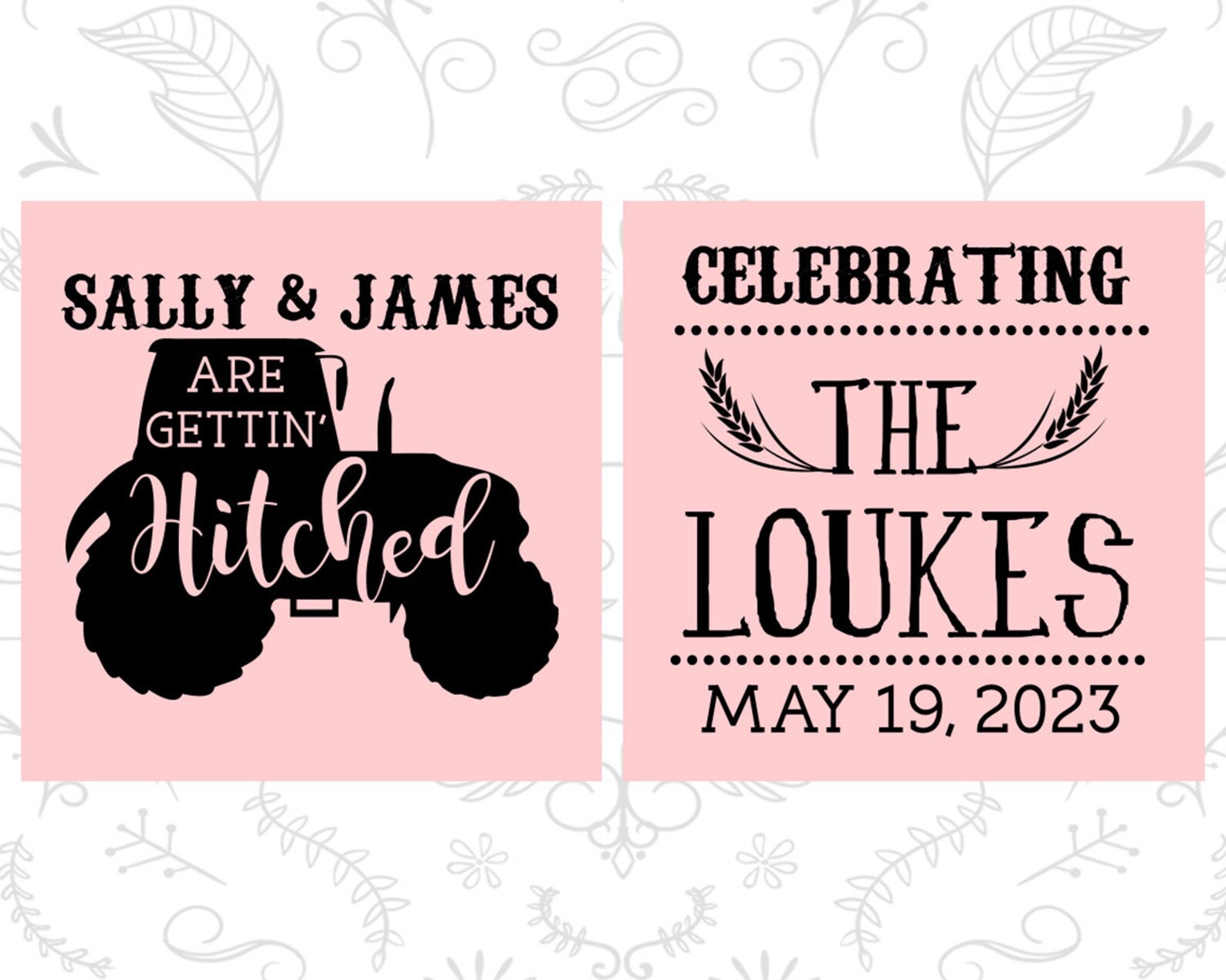 Gettin Hitched Custom Wedding Farm Wedding Tractor - Etsy