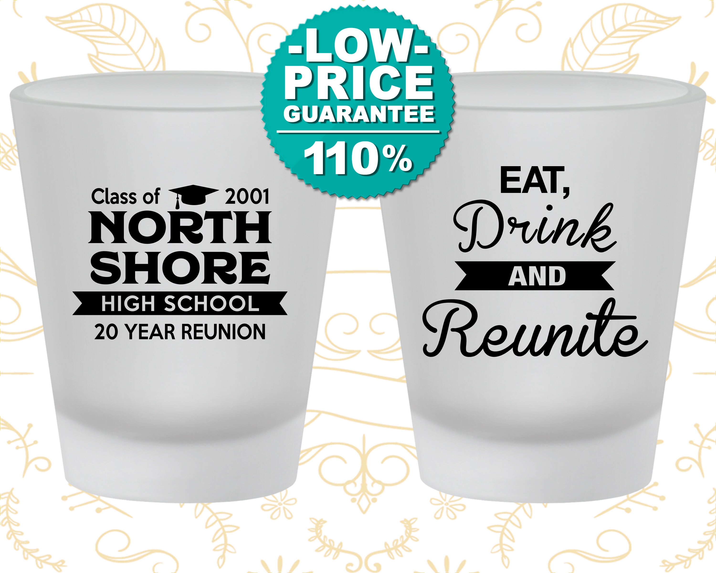 High School Reunion Shot Glasses Class of 2001 Reunion 20 | Etsy