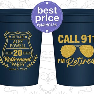 Retirement Plastic Cups Retirement Party Favors Retirement | Etsy