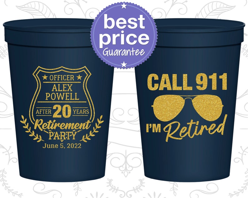 Retirement Plastic Cups Retirement Party Favors Retirement | Etsy