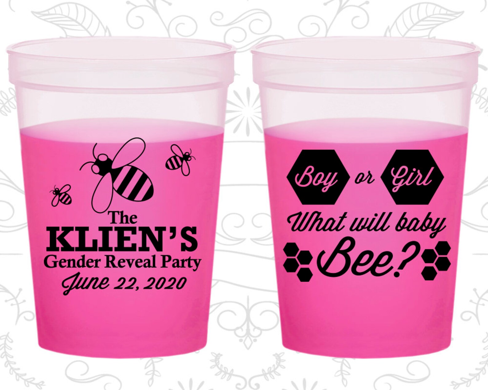 What Will Baby Bee Baby Shower Mood Cups Floral Baby Shower - Etsy