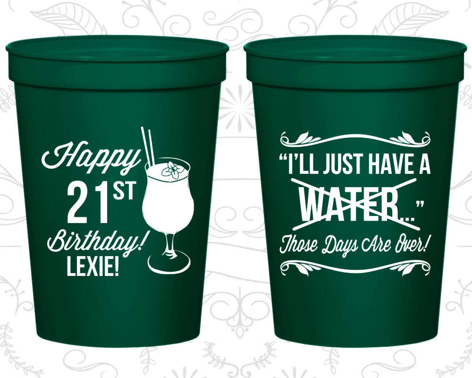 21st Birthday Cups Cheap Plastic Party Cups Happy Birthday - Etsy